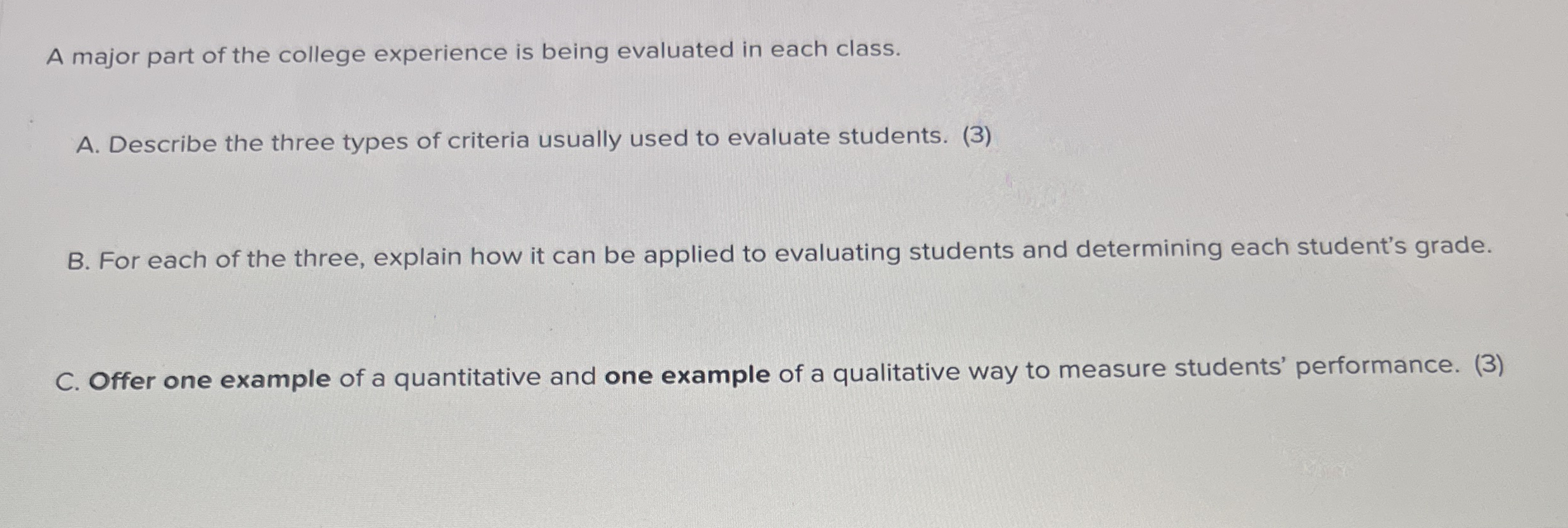 Solved A major part of the college experience is being | Chegg.com