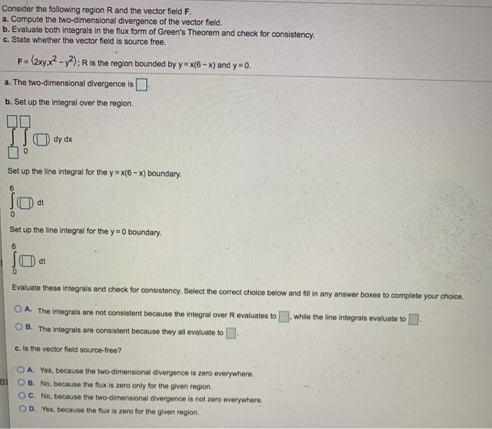 Solved Consider the following region R and the vector field | Chegg.com