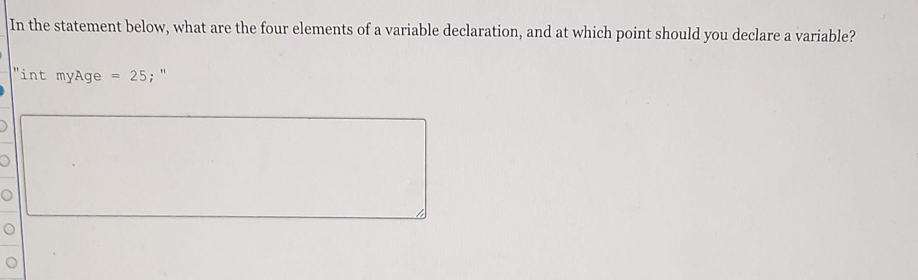 Solved In the statement below, what are the four elements of | Chegg.com