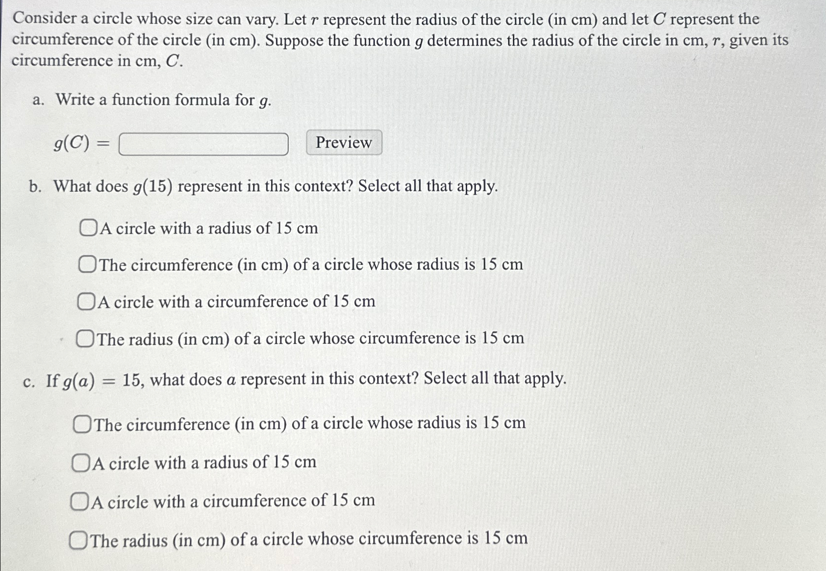 Solved Consider a circle whose size can vary. Let r | Chegg.com