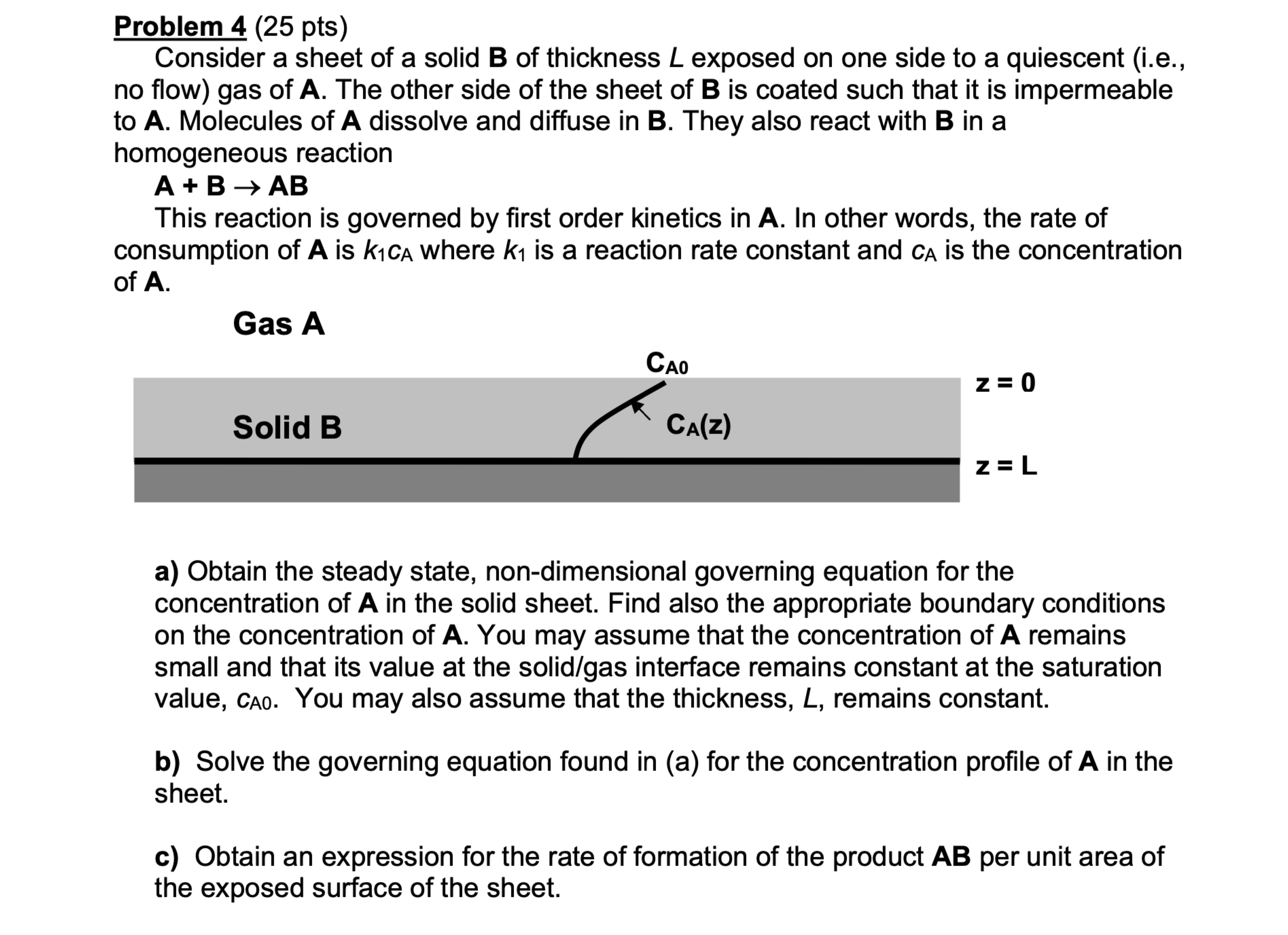 Solved Consider a sheet of a solid B of thickness L exposed | Chegg.com
