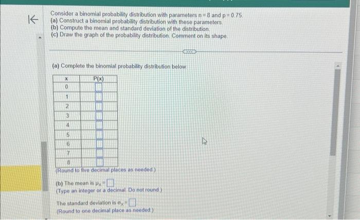 Solved Consider a binomial probability distribution with | Chegg.com