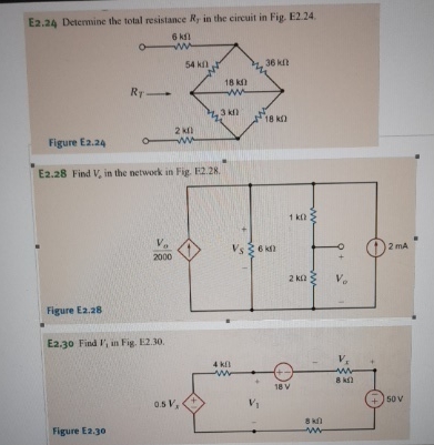 Solved E2.24 ﻿Determine the total resistance RT ﻿in the | Chegg.com