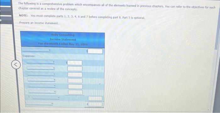 The following is a comprehensive problem which | Chegg.com