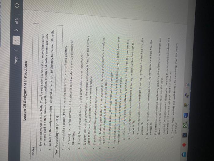 Solved Lesson 19 Assignment Instructions - Try the commands | Chegg.com