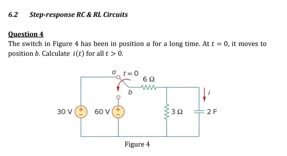 Solved 6.2 ﻿Step-response RC& RL CircuitsQuestion 4The | Chegg.com