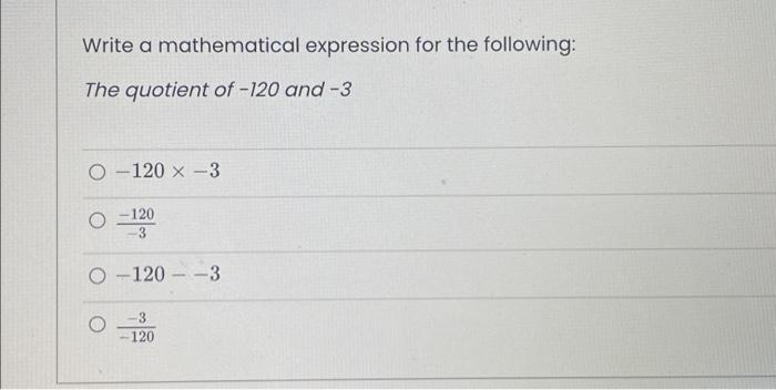 Solved Write a mathematical expression for the following: | Chegg.com Solved Write a mathematical expression for the following: | Chegg.com