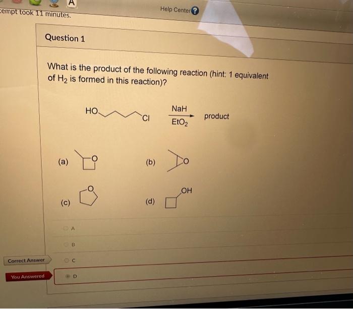 Solved What is the product of the following reaction (hint: | Chegg.com