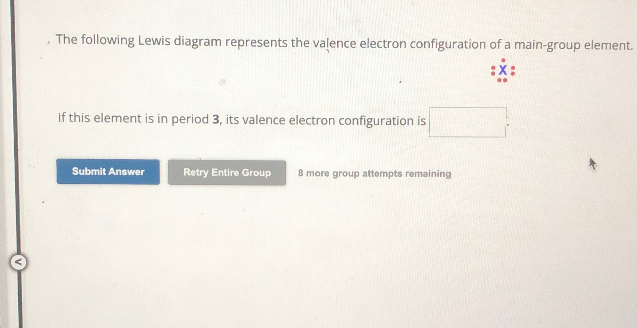 Solved The following Lewis diagram represents the valence | Chegg.com
