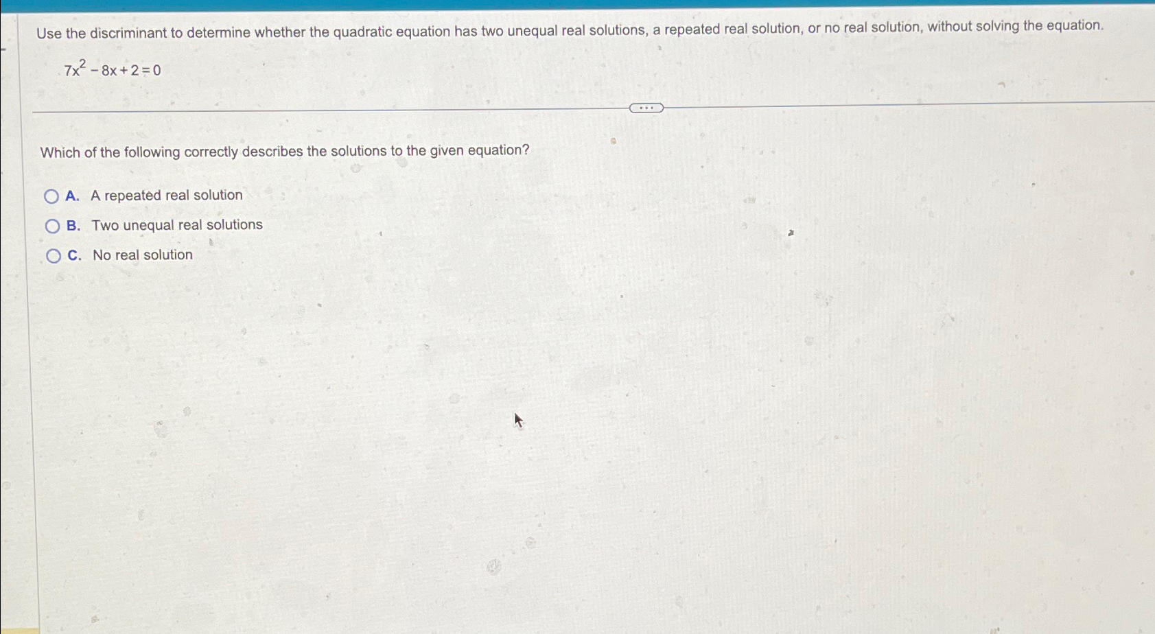 Solved Use the discriminant to determine whether the | Chegg.com