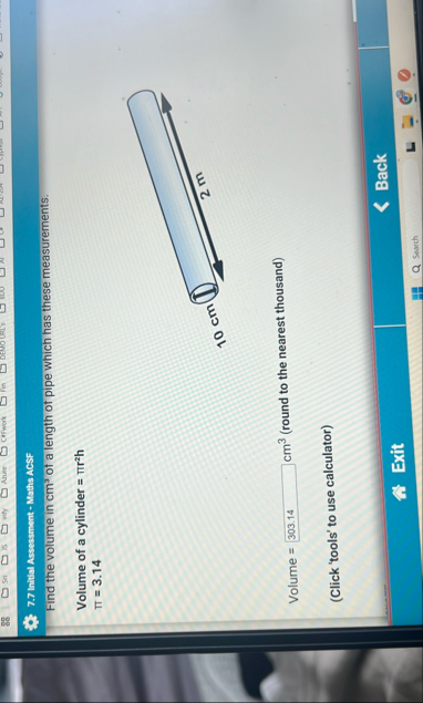 Solved 7.7 ﻿Initial Assessmment - ﻿Maths ACSFFind the volume | Chegg.com