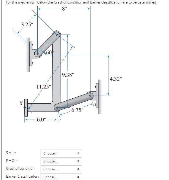 Solved For the mechanism below the Grashof condition and | Chegg.com