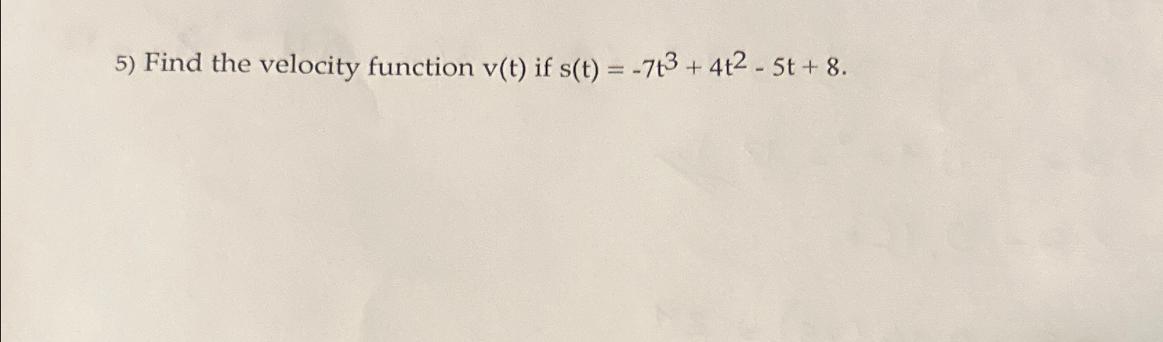 Solved Find the velocity function v(t) ﻿if | Chegg.com