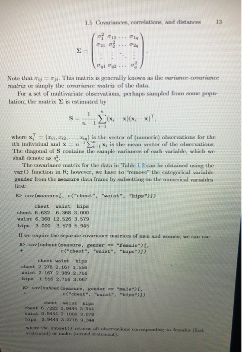 Solved Reproduce the three covariance matrices on page 13 | Chegg.com