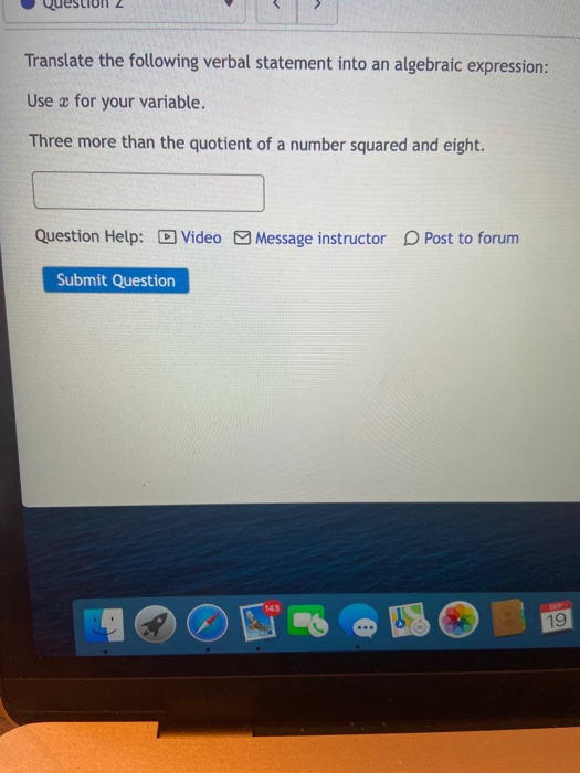 Solved Translate the following verbal statement into an | Chegg.com