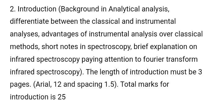 Solved 2. Introduction (Background in Analytical analysis, | Chegg.com