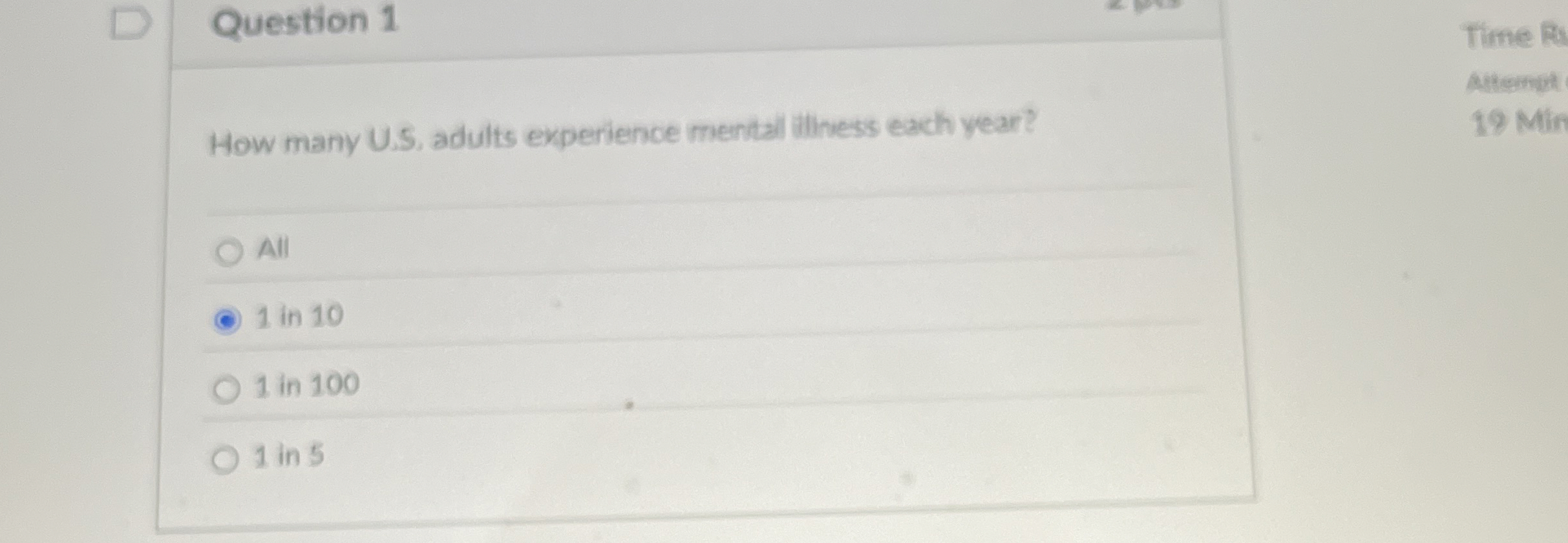 Solved Question 1How many U.S. ﻿adults experience mental | Chegg.com
