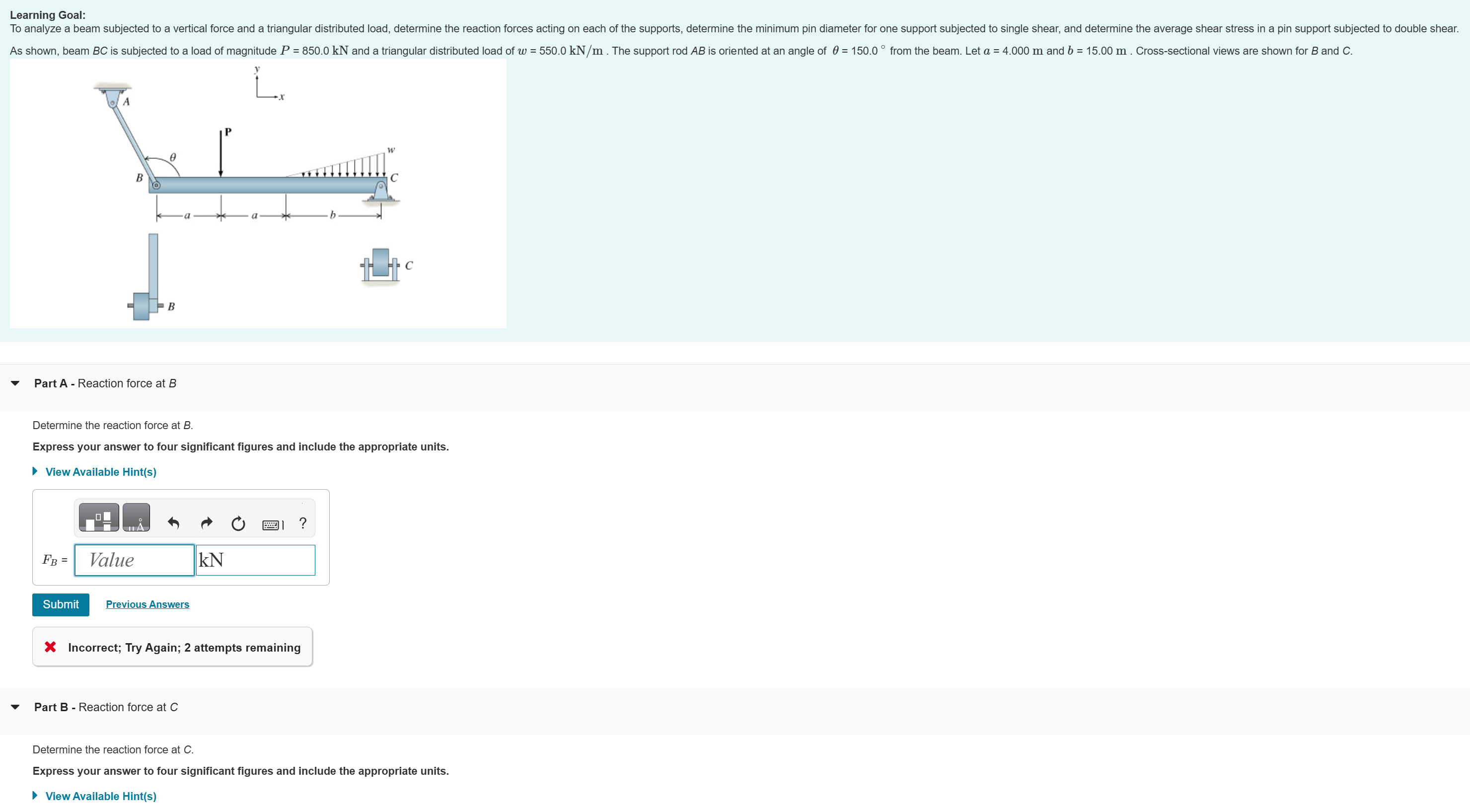Solved Learning Goal:Part A - ﻿Reaction force | Chegg.com