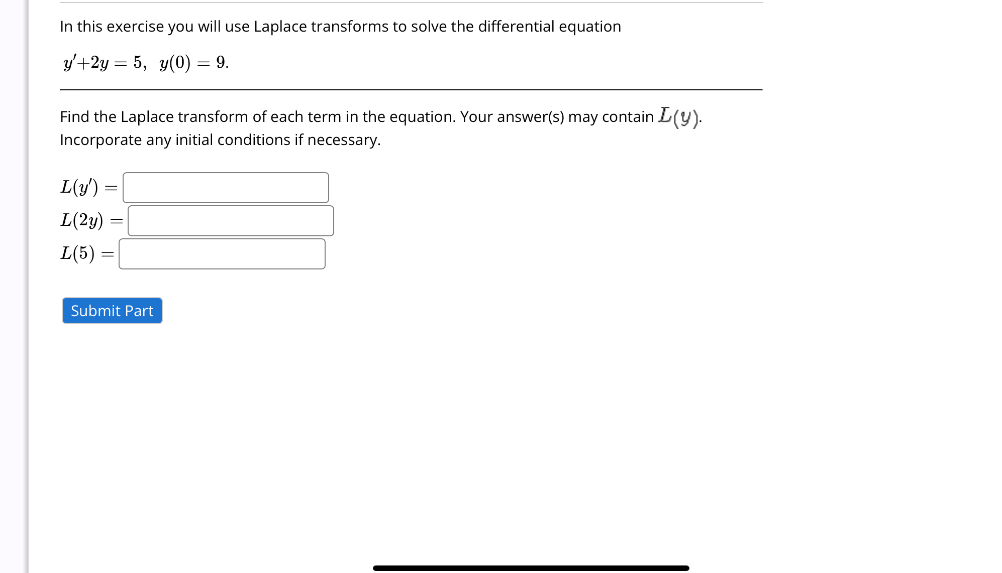 Solved In this exercise you will use Laplace transforms to | Chegg.com