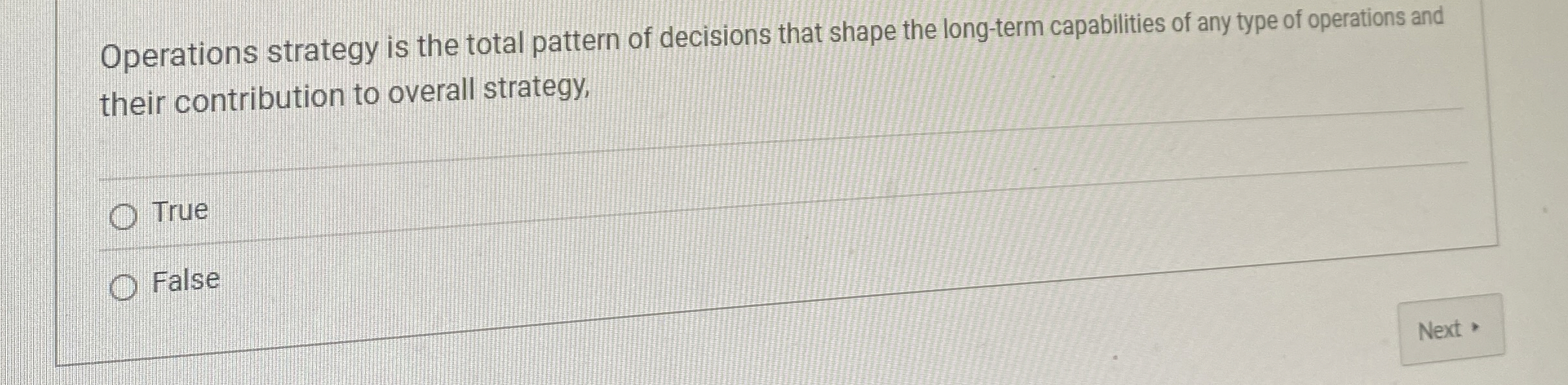 Solved Operations strategy is the total pattern of decisions | Chegg.com
