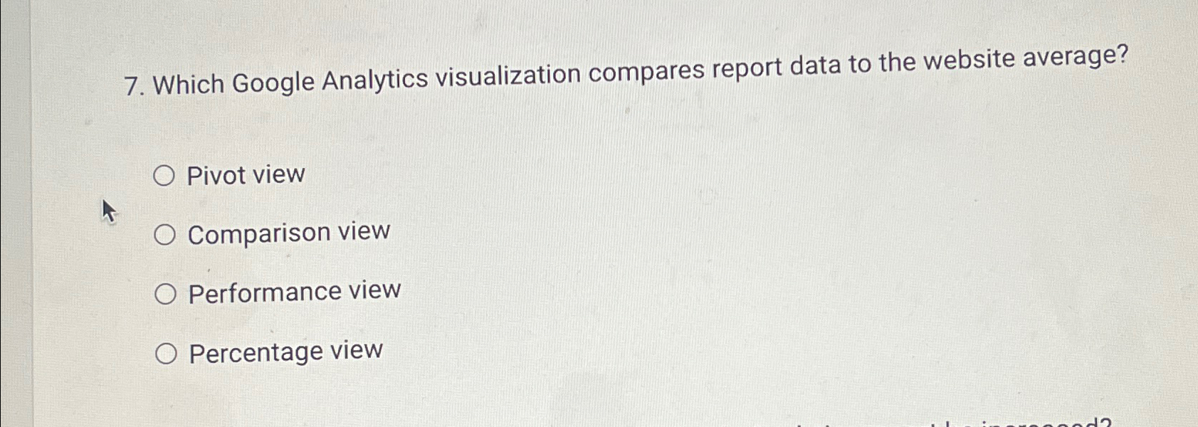 Solved Which Google Analytics visualization compares report | Chegg.com