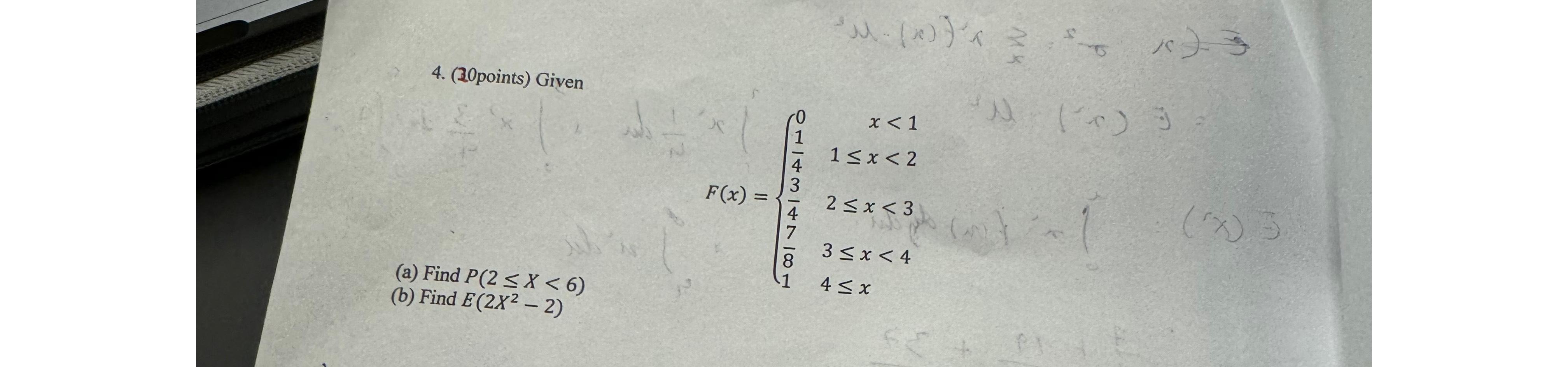 Solved (30points) ﻿Given(a) ﻿Find P(2≤x