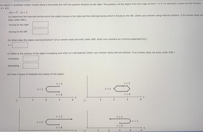 Solved An object in rectilinear motion moves along a | Chegg.com