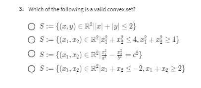 Solved Which of the following is a valid convex | Chegg.com