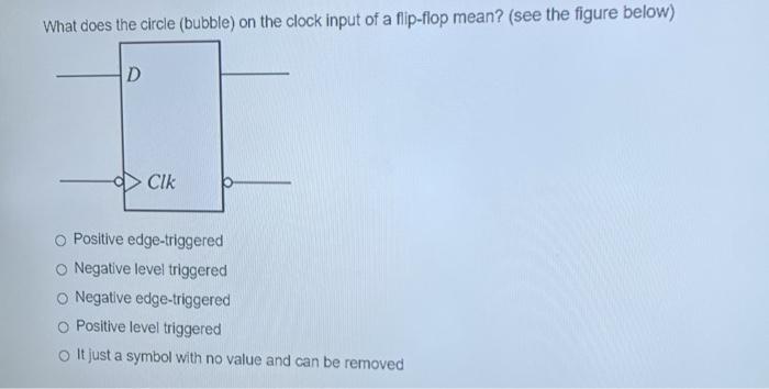 Solved What does the circle (bubble) on the clock input of a | Chegg.com