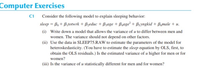 Solved C2 Use the data set WAGE2.RAW for this exercise. | Chegg.com