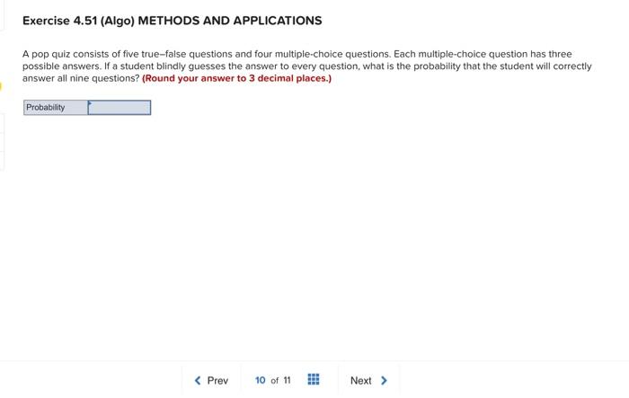 Exercise 4.51 (Algo) METHODS AND APPLICATIONS A pop | Chegg.com