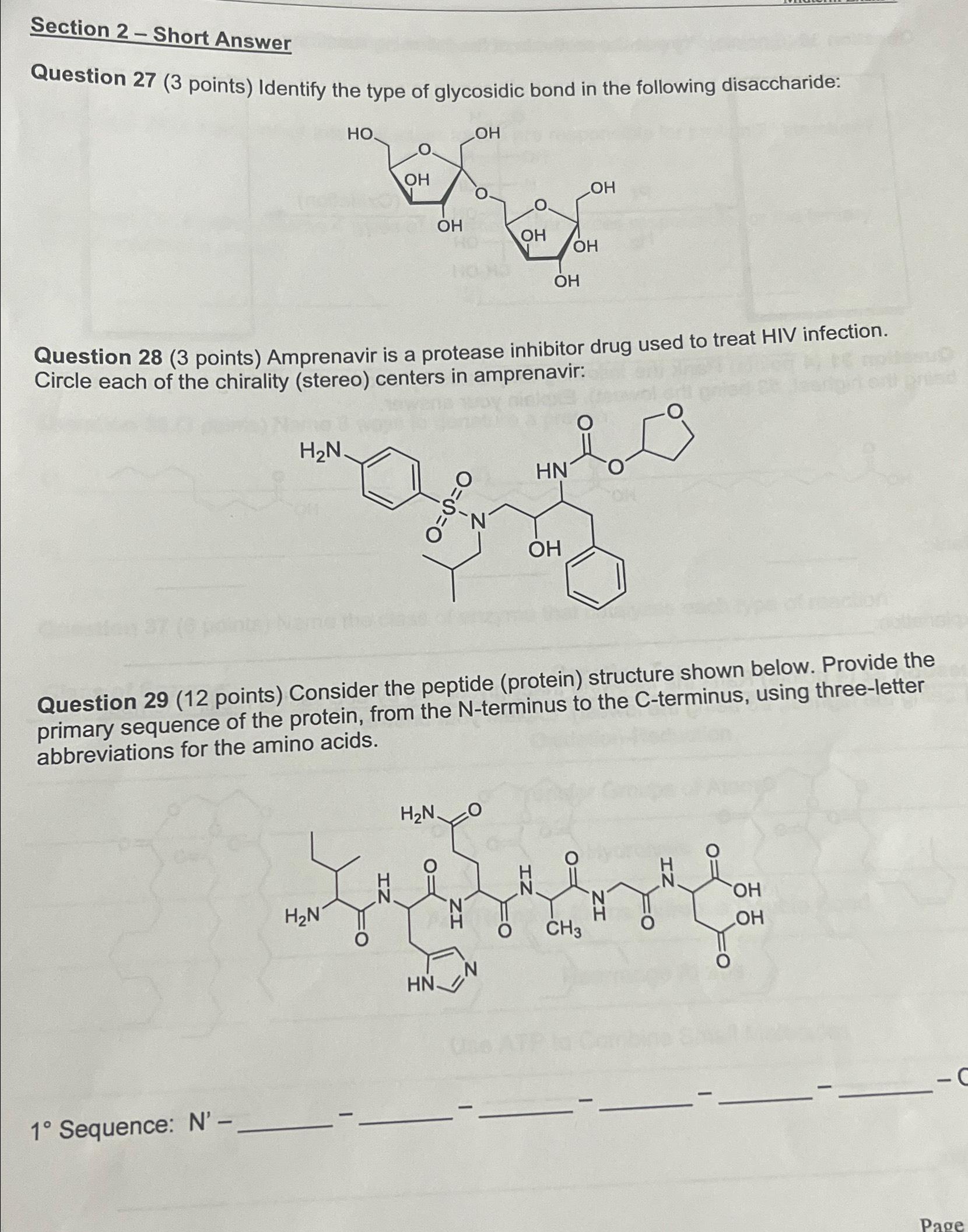 Solved Section 2-Short AnswerQuestion 27 (3 ﻿points) | Chegg.com
