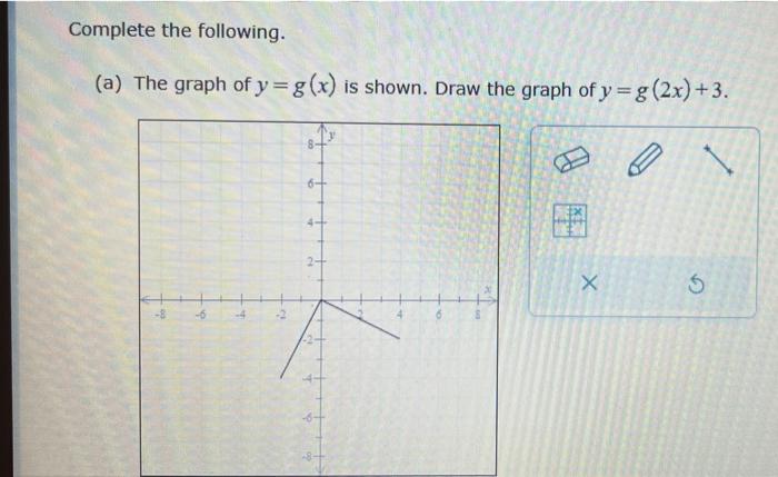 Solved (a) The graph of y=g(x) is shown. Draw the graph of | Chegg.com
