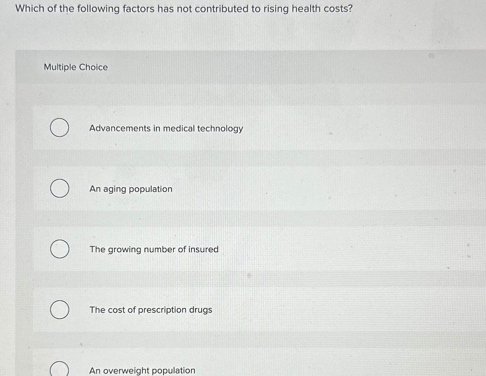 Solved Which of the following factors has not contributed to | Chegg.com