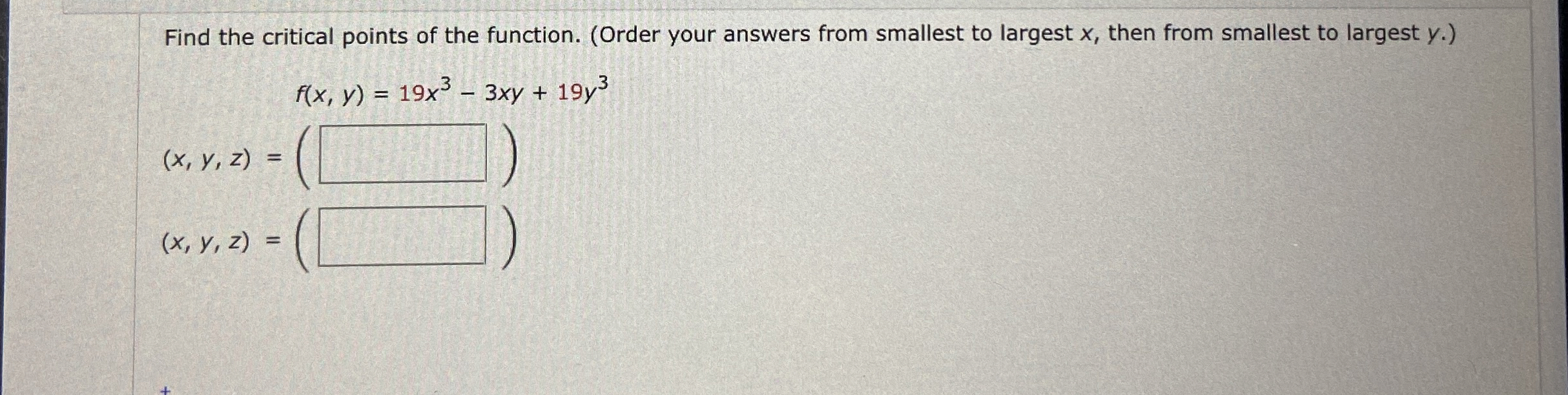 Solved Find the critical points of the function. (Order your | Chegg.com