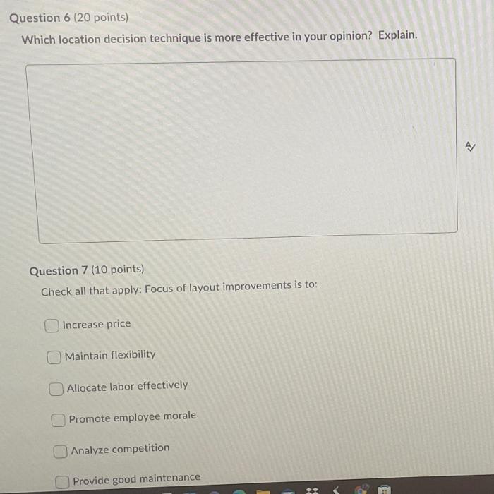 Solved Question 6 (20 points) Which location decision | Chegg.com Solved Question 6 (20 points) Which location decision | Chegg.com