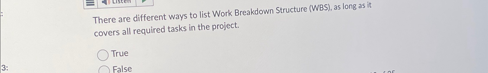 Solved There are different ways to list Work Breakdown | Chegg.com