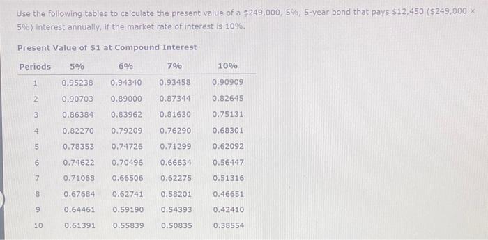 Solved Use the following tables to caiculate the present | Chegg.com