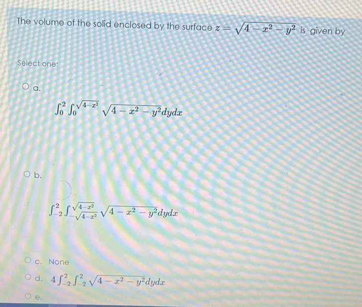 Solved The volume of the solid enclosed by the surface | Chegg.com