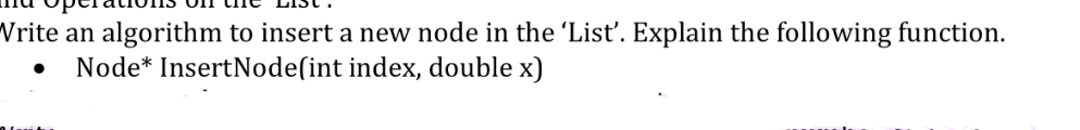 Solved Write An Algorithm To Insert A New Node In The 4115
