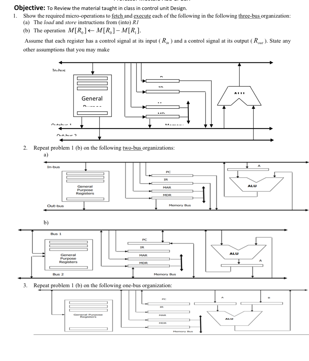 Objective: To Review the material taught in class in | Chegg.com