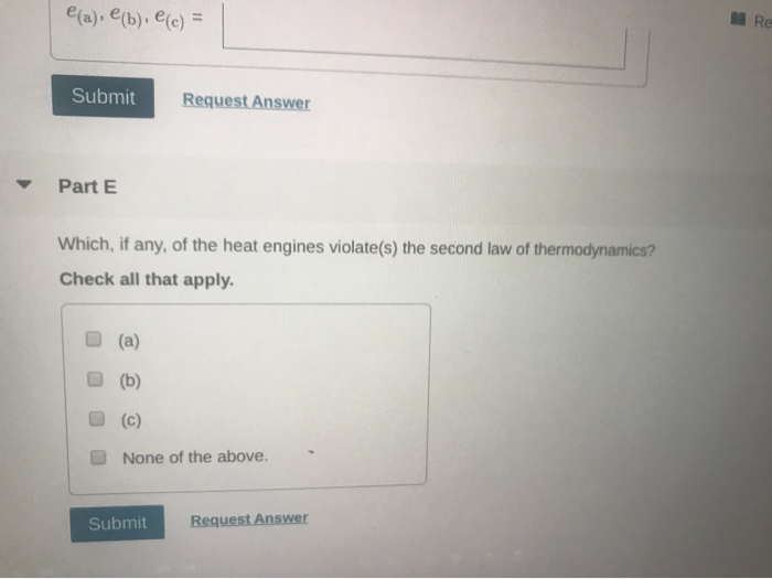 Solved Penode Table Part A For each engine calculate AE Qu-W | Chegg.com