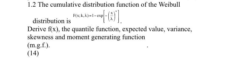 Solved 1 2 the Cumulative Distribution Function Of The