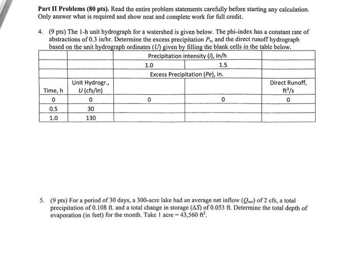Solved Part II Problems ( 80pts). Read the entire problem | Chegg.com