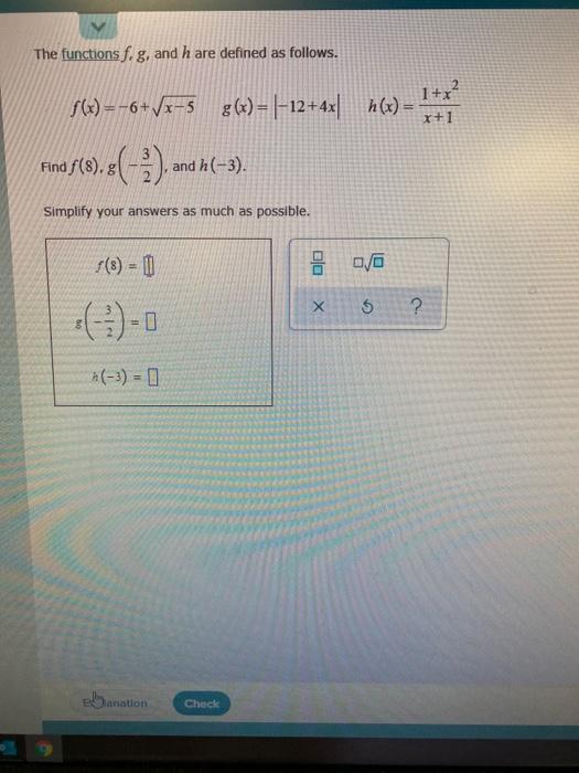 Solved The Functions F G And H Are Defined As Follows R 1