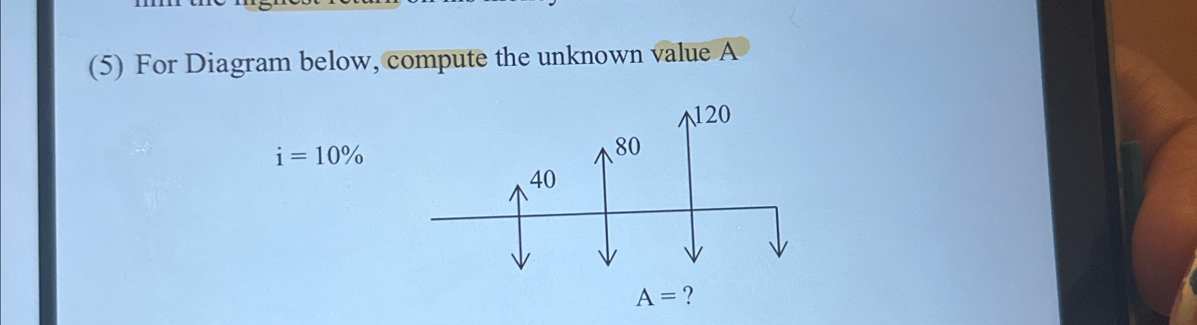 Solved (5) ﻿For Diagram below, compute the unknown value | Chegg.com