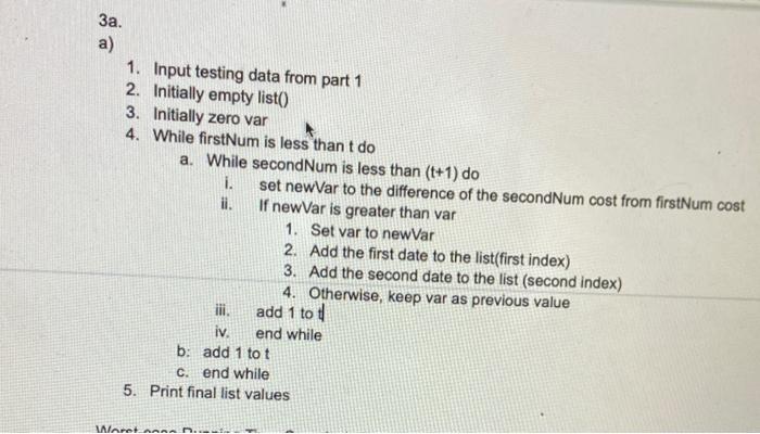 Solved a) 1. Input testing data from part 1 2. Initially | Chegg.com