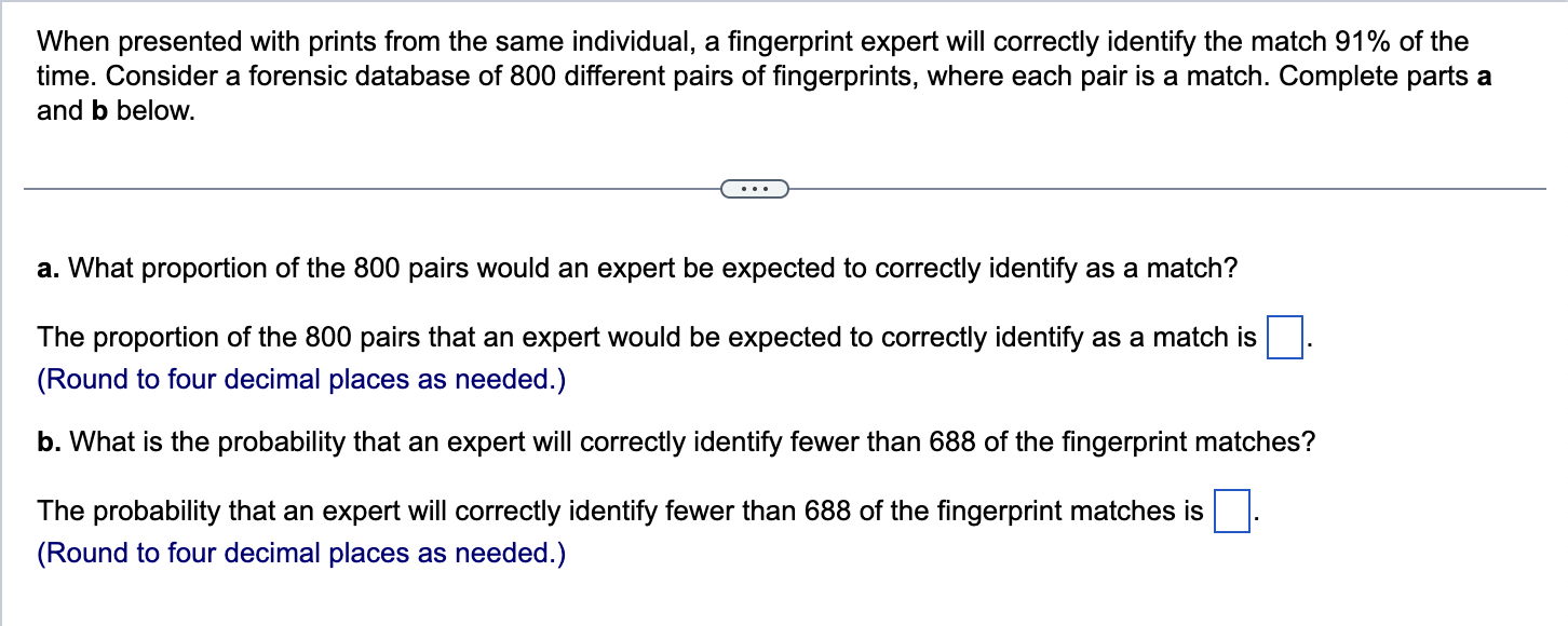 Solved When presented with prints from the same individual, | Chegg.com