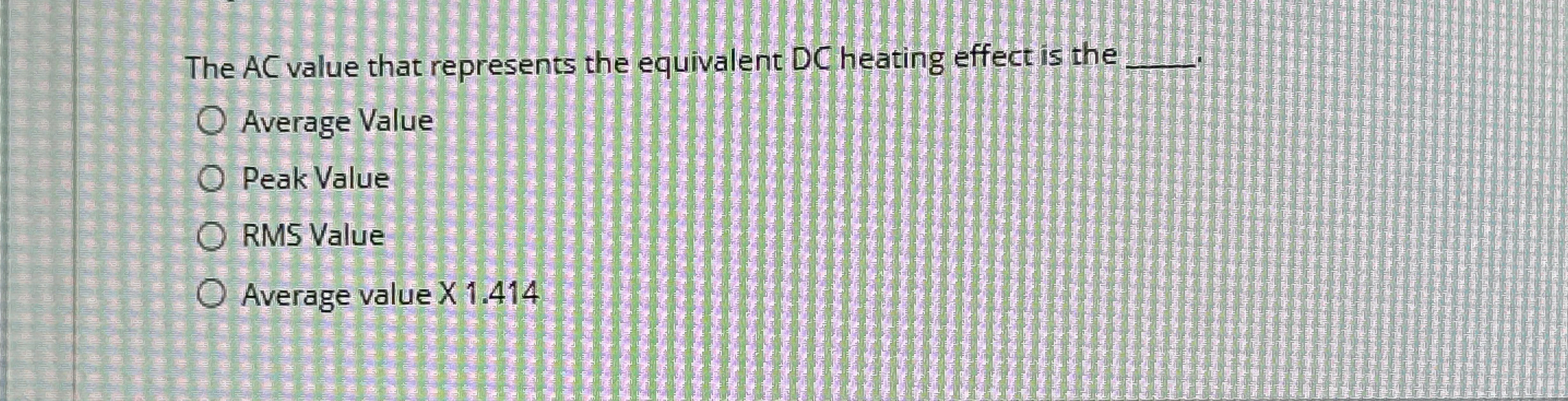 Solved The AC ﻿value that represents the equivalent DC | Chegg.com