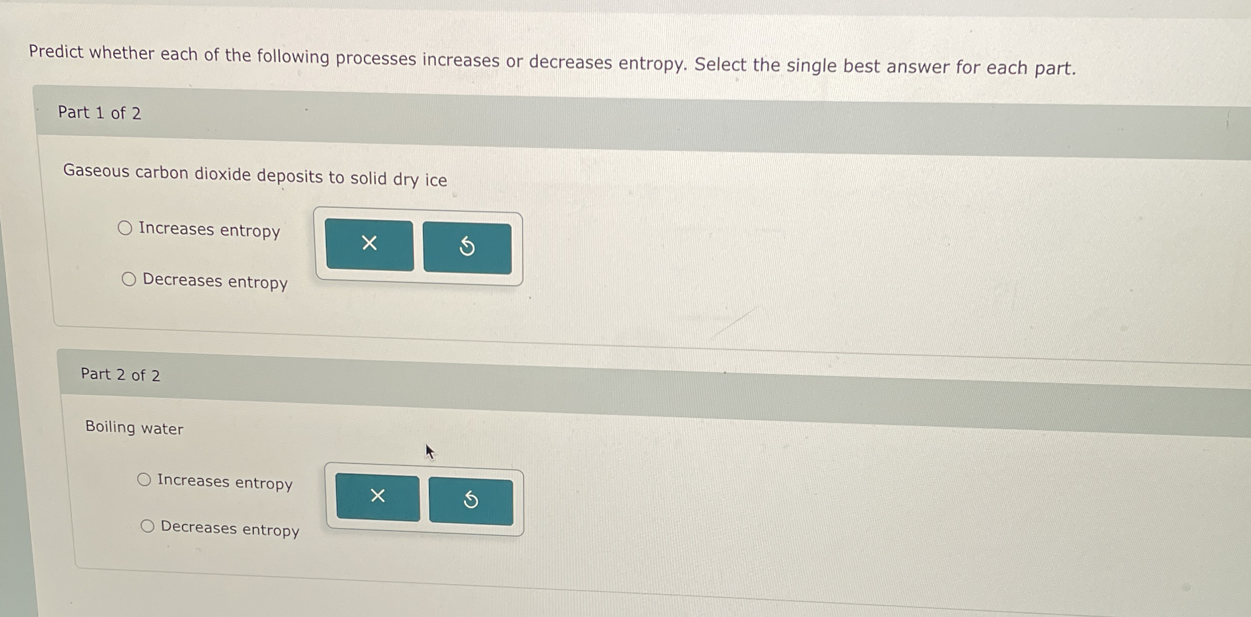 Solved Predict whether each of the following processes | Chegg.com